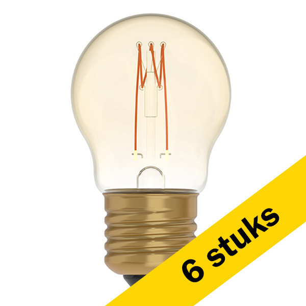 Aanbieding: 6x 123led LED lamp E27 | Kogel G45 | Filament | Goud | 1800K | Dimbaar 2.5W (15W ...